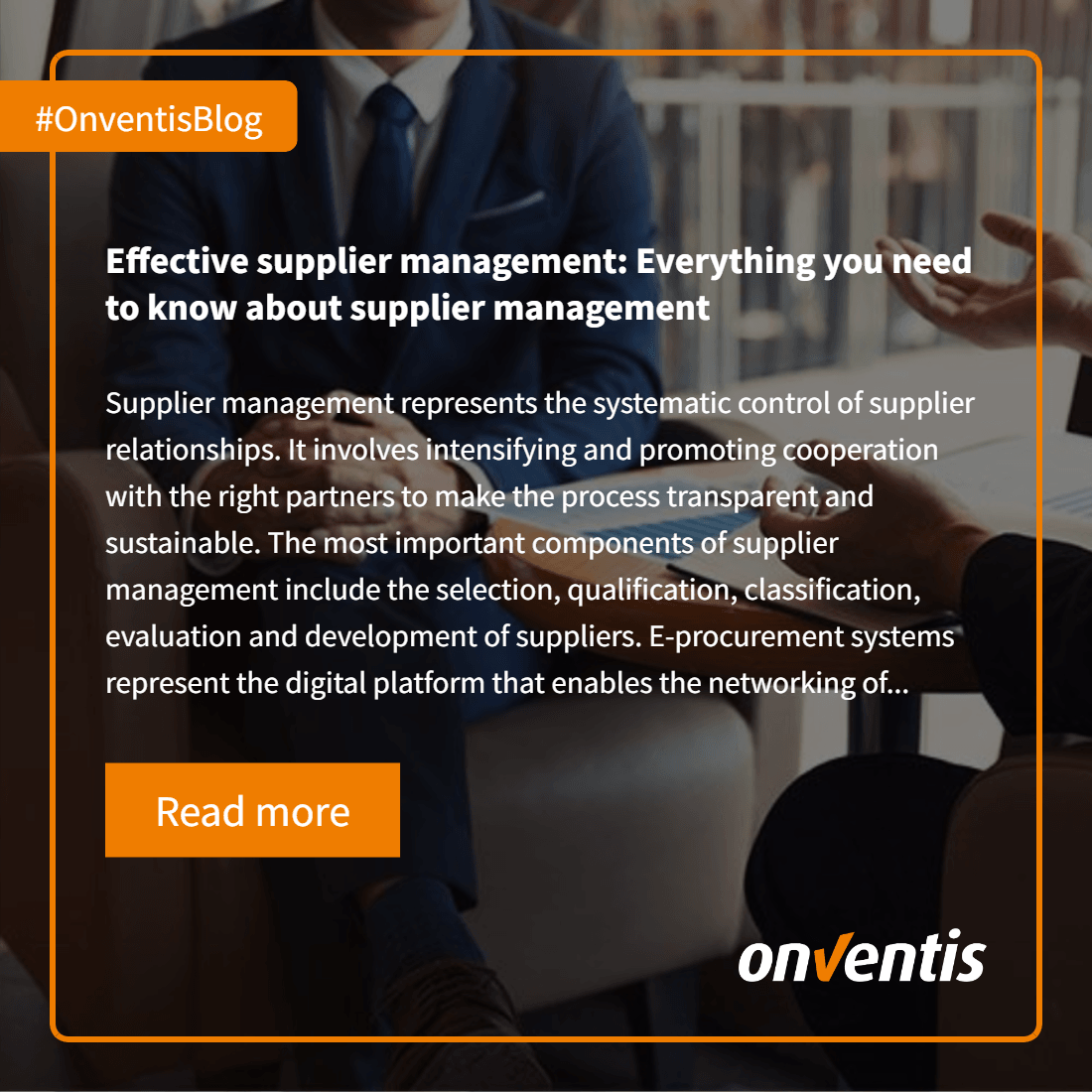 Effective supplier management in an overview
